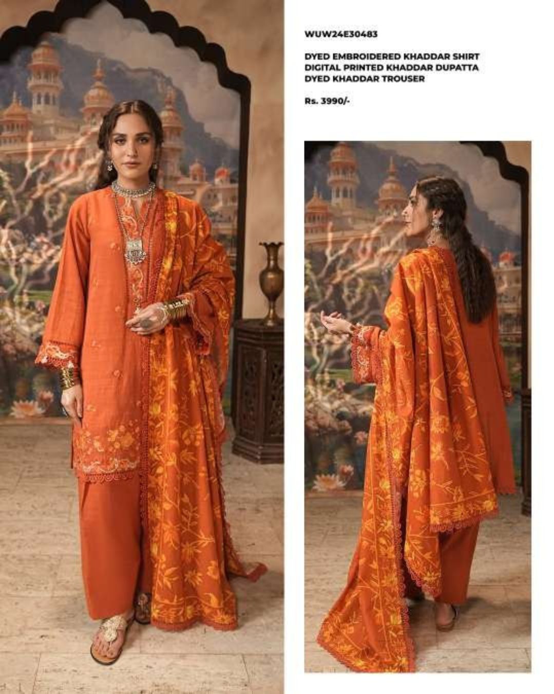Zellbury | Unstitched 3 Pc Digital Printed Embroidered Khaddar ...
